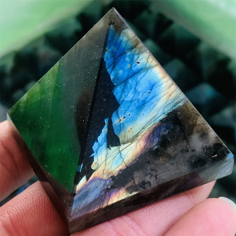 Natural Labrador Crystal Pyramid Quartz Healing StoneChakra Reiki Home ...