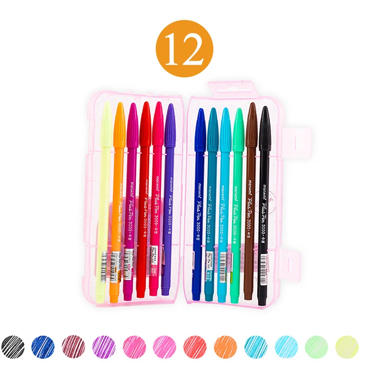 STYLO,3000-60colors--Monami stylos Gel à base'eau, 12-24-36 couleurs ...