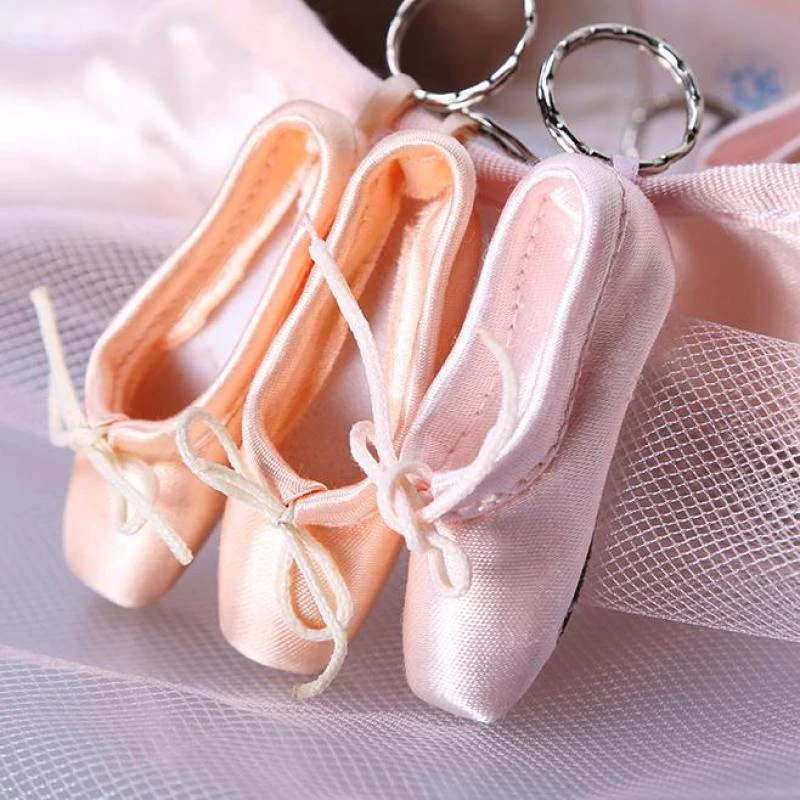 Handmade Mini Ballet Shoe Ballet Keychain Gift Satin Pointe Shoes Key ...