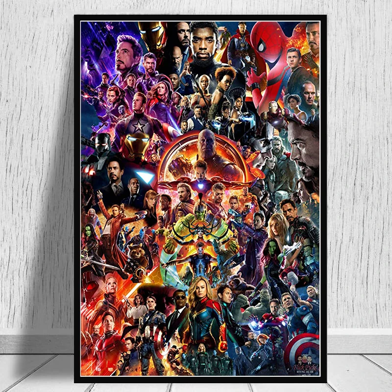 Canvas Poster Marvel Movie Poster Avengers EndGame Canvas Wall Art Home ...