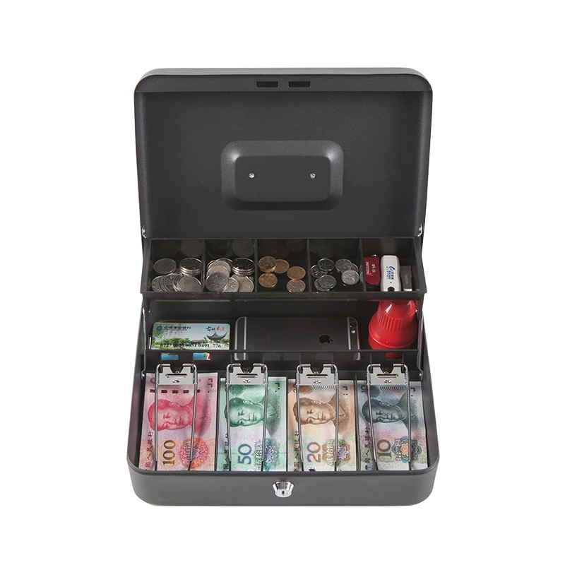 Coin Cash Mini Safe Box Tray Lockable Security Treasuries supermarket ...