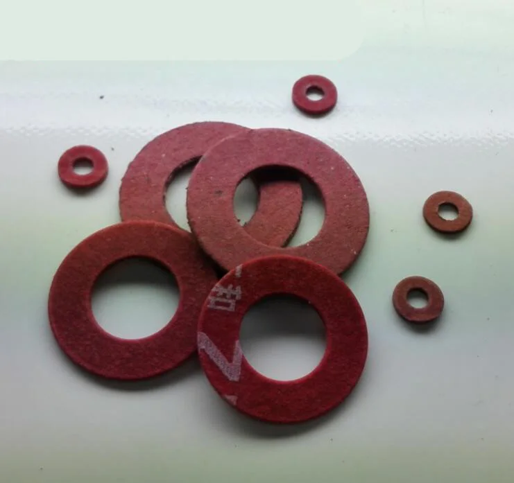 50pcs M3 M4 M5 M6 M8-m16 Flat Gaskets Pad Red Steel Paper Washers Meson ...