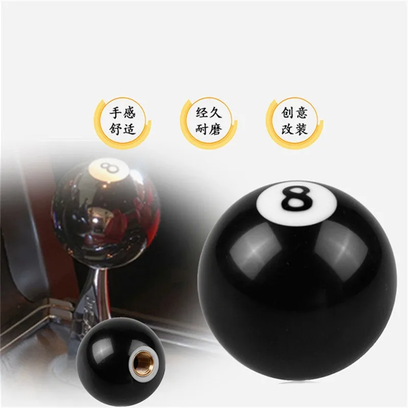 black 8 Ball Gear Knob / Short shifter Knob For Universal Car Acrylic ...