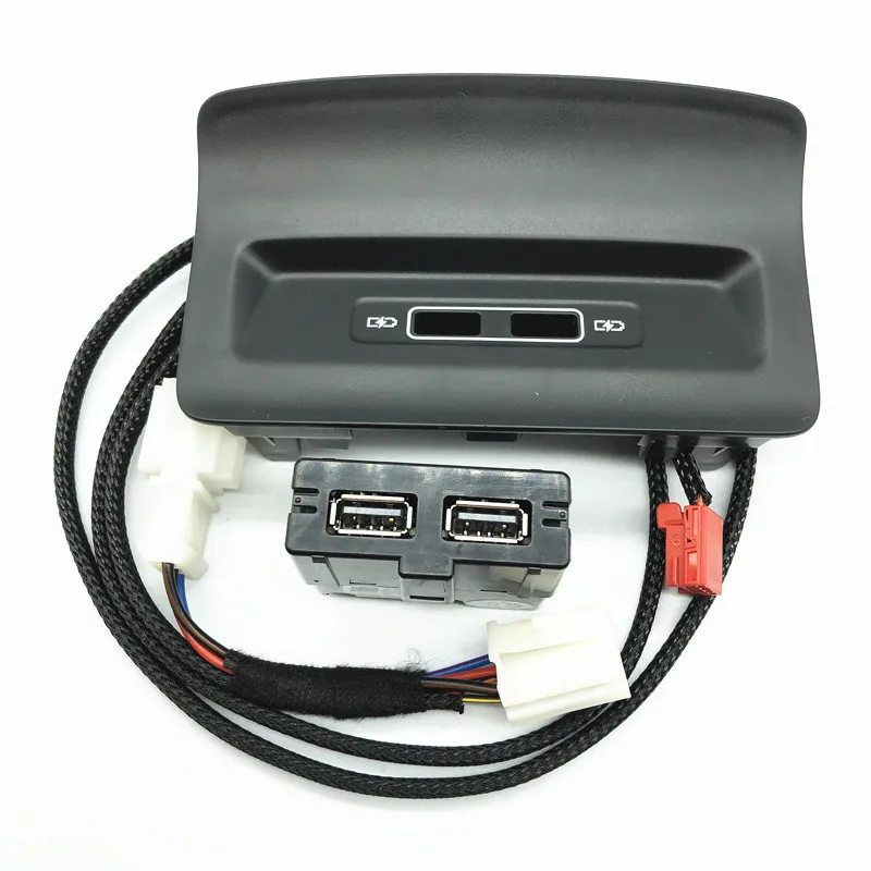 car rear Double USB Adapter charger Armerst USB switch panel cover 12V ...