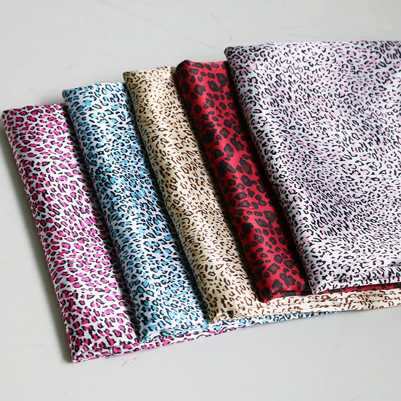 By-Meter-Small-Leopard-Print-Satin-Fabric-Scarf-Gown-Pyjamas-Material ...