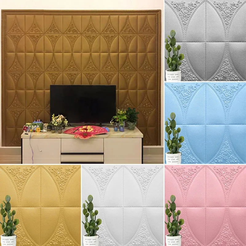 3d Wall Stickers Relief Pattern Self-adhesive Wall Decoration Square ...