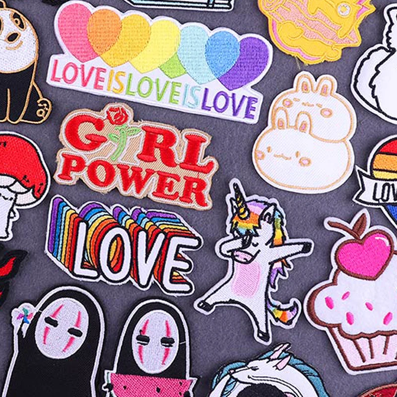 Patches For Clothing Cartoon Stripes Badges Applique Iron On Patches On ...