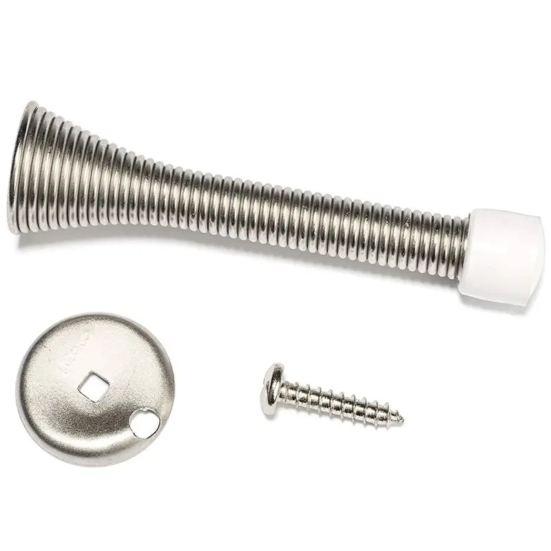 12 Pack Satin Nickel Door Stoppers- 3⅛ inch Flexible Heavy Duty ...