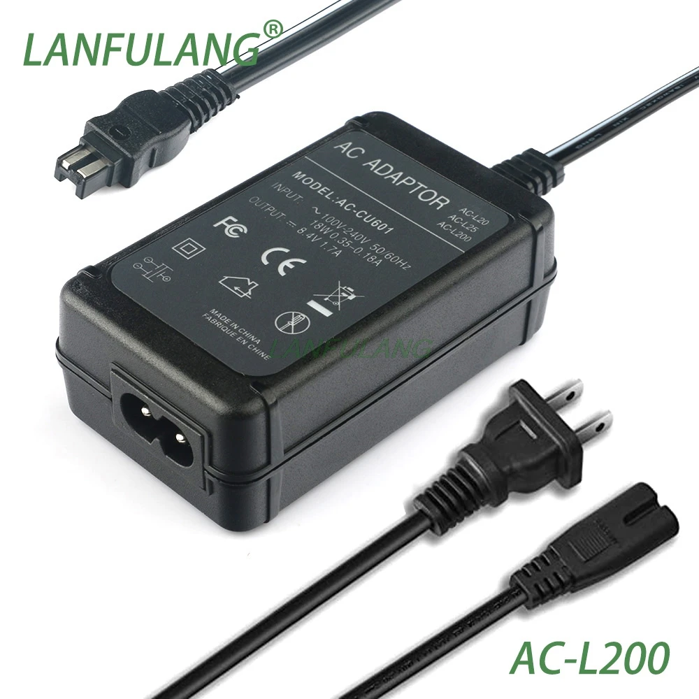 AC-L200 Power Adapter Charger for Sony Handycam AC-L200C AC-L200D DCR ...