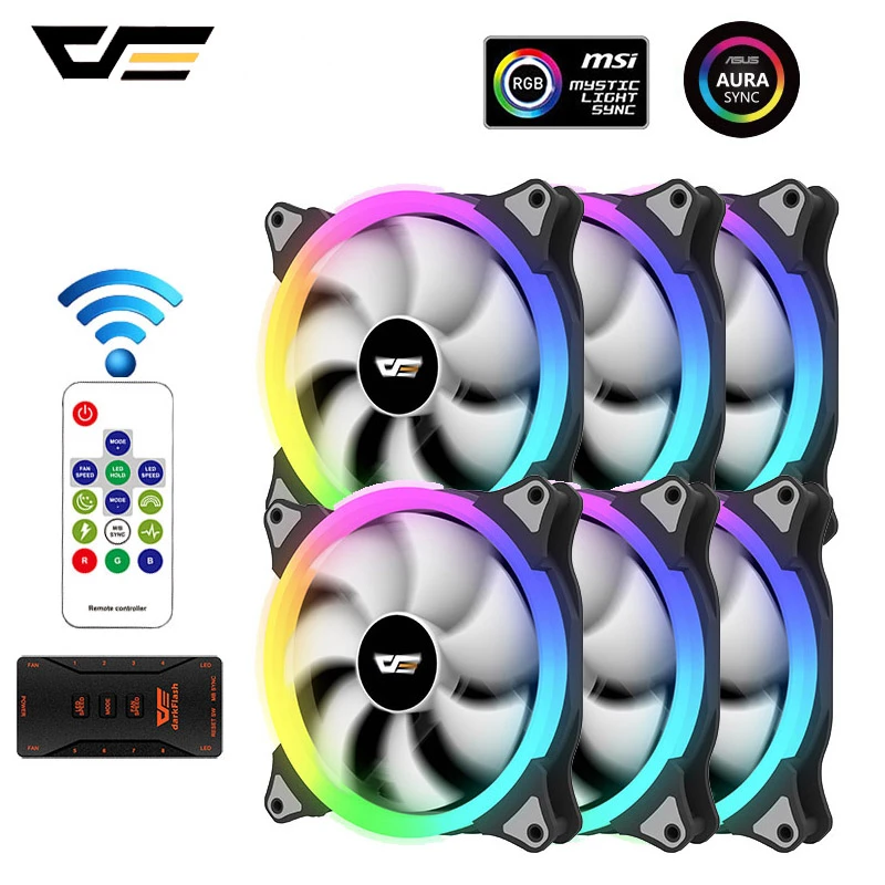 darkFlash PC Case Fan RGB AURA SYNC Addressable Fan 140mm 5V/3pin Quiet ...
