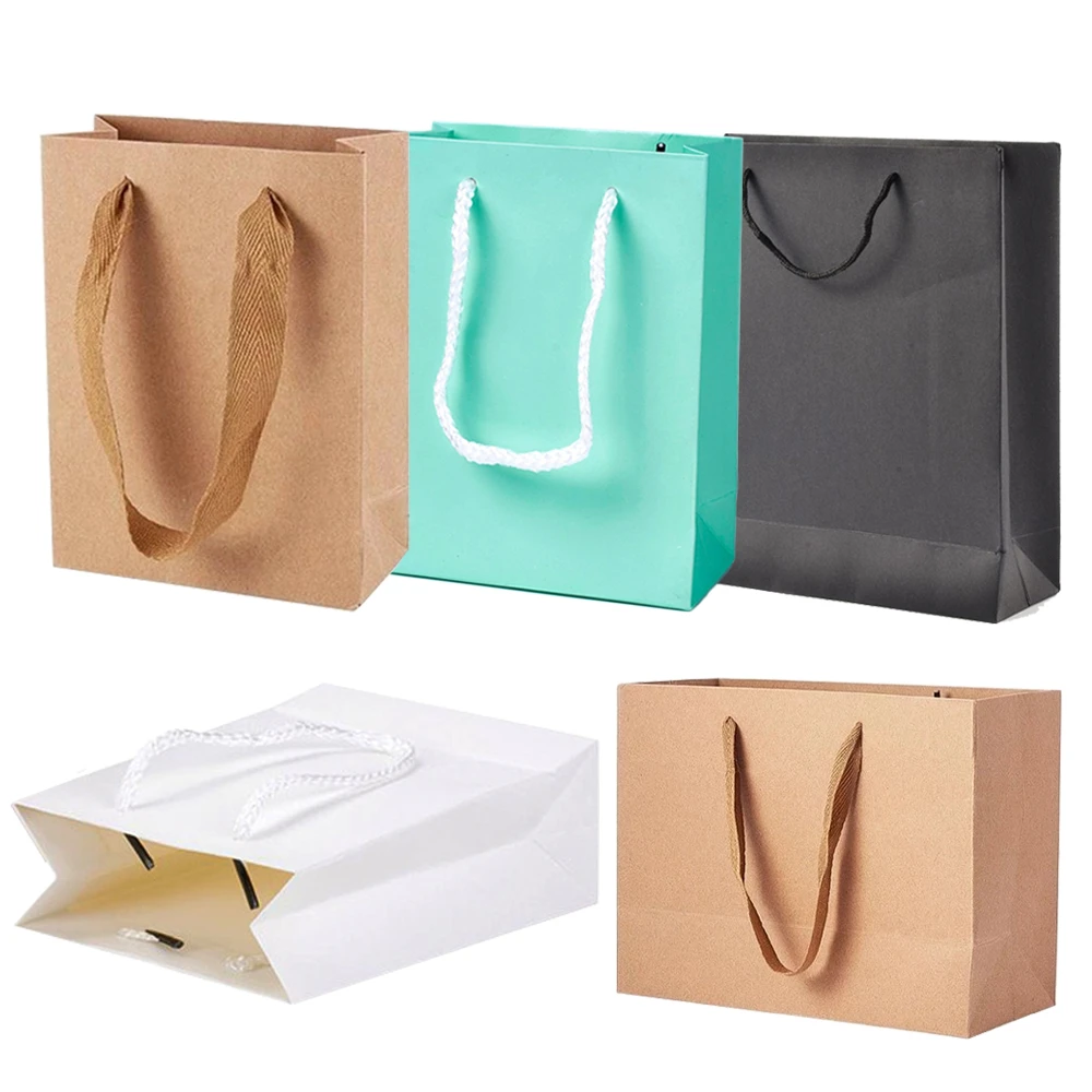 Pandahall 10pcs 16/20/28/33cm Rectangle Kraft Paper Pouches Gift ...