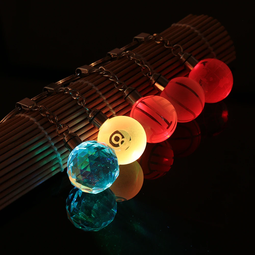 New-Crystal-Led-Light-Keychain-Football-Basketball-Earth-Ball-Pendant ...