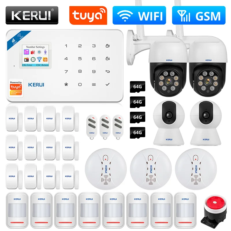 KERUI W181 Alarm System WIFI GSM Tuya Smart APP Support Alexa Home ...
