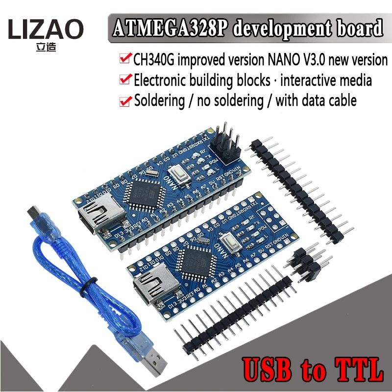 Placa-Compatible-con-controlador-arduino-Nano-3-0-Atmega328-m-dulo-WAVGAT-placa-de-desarrollo ...