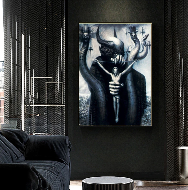 Abstract-Satan-Jesus-Christ-Posters-Canvas-painting-Posters-and-prints ...