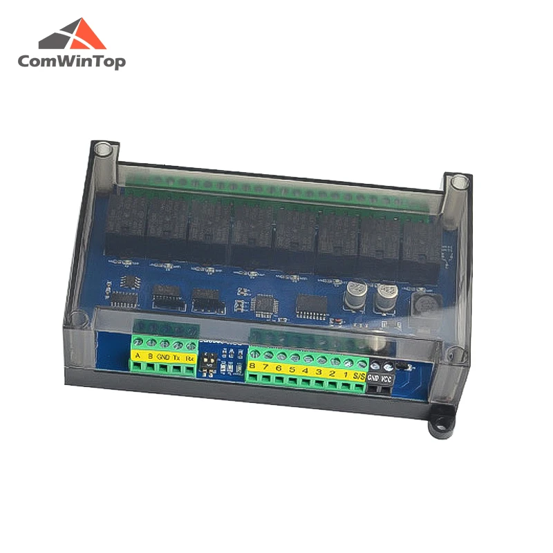 CWT BK 0808R S 8di/8do entrada digital e saída rs485 modbus io módulo/modbus rtu| | - AliExpress