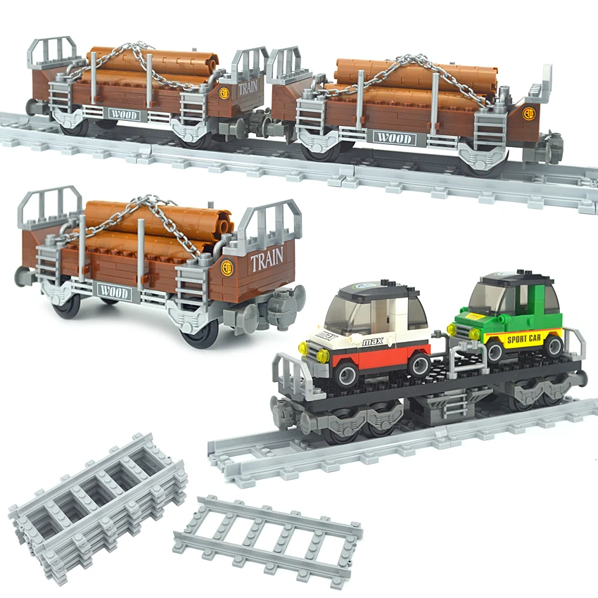 Building Blocks Train Model Sets Compatible All Brands Freight Train ...