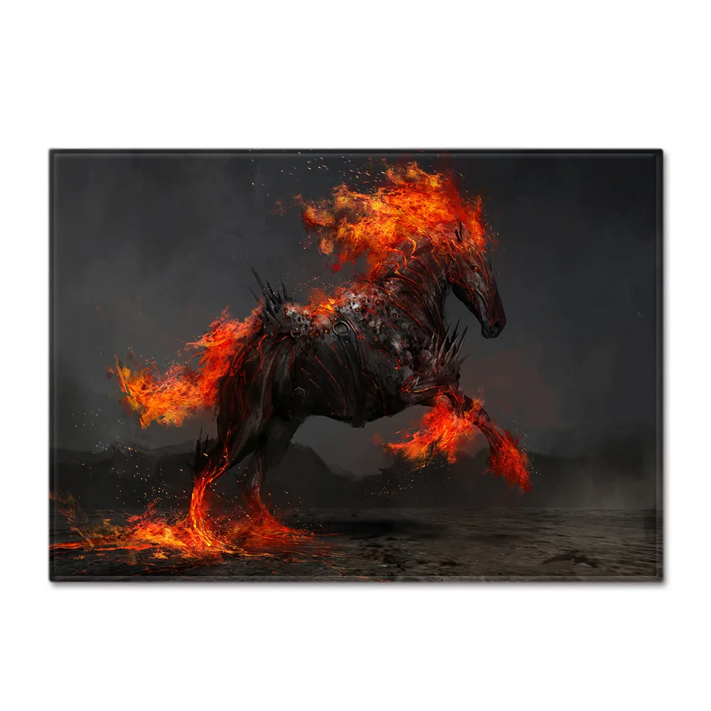 Cartoon Flame Horse Pattern Carpets Child Bedroom Play Floor Rug Kids ...