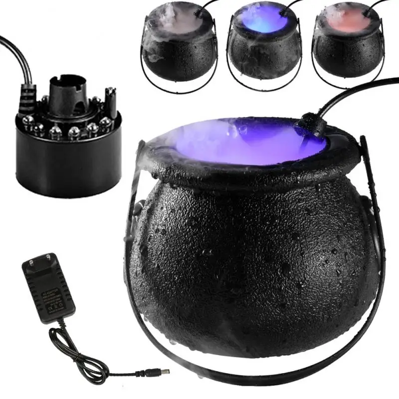 Halloween Mist Maker Fogger Water Fountain Fog Machine Color Changing ...