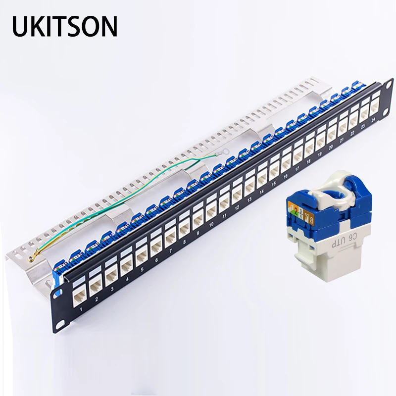 Toolless Patch Panel With 24 Plugs Tool-free Cat6 Rj45 Keystone Jack ...