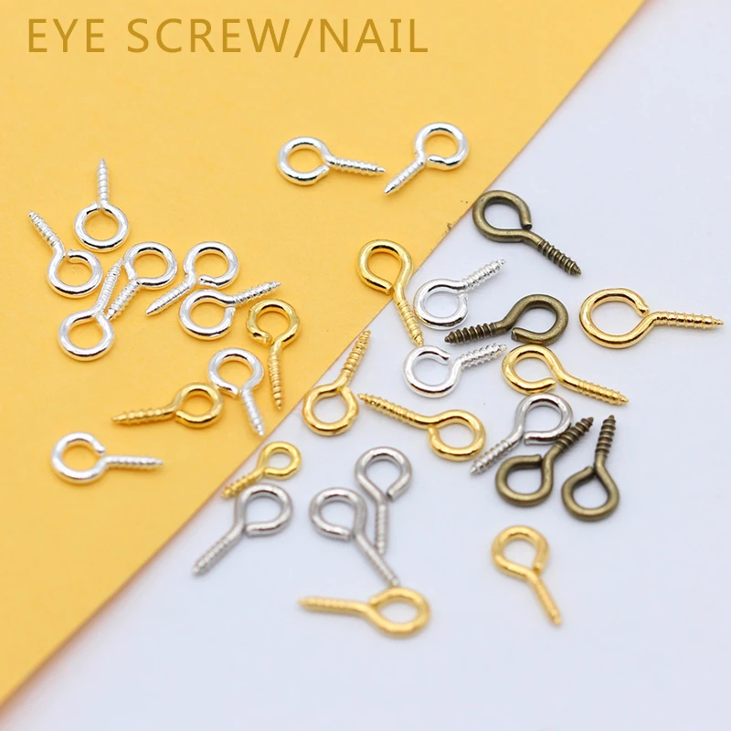 200p 8/10/12/13mm eye Eye Peg Bail Top pins eyepins Clasps Hook Eyelets ...