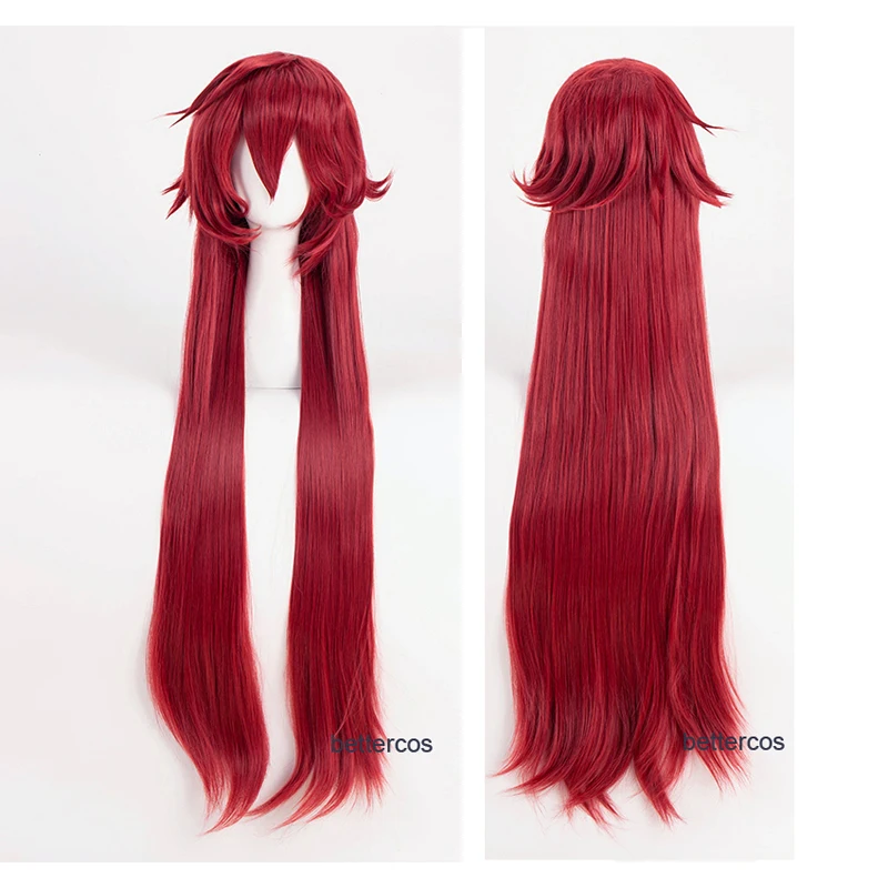 Kuroshitsuji Black Butler Grell Sutcliff Cosplay Wigs Red Long Straight ...