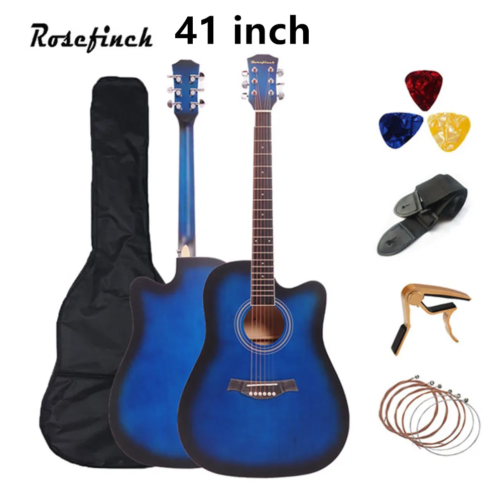 Acoustic Adults Guitar 38/41 inch Rosefinch Basswood Folk Wooden Guitar ...