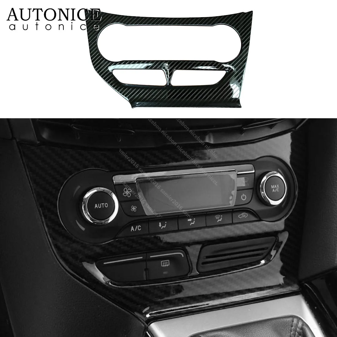 Carbon-Fiber-Color-Air-Condition-Panel-Control-Covers-Trim-Fit-for-Ford ...