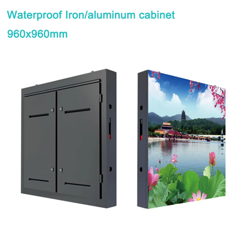 Outdoor P10mm Fixed Installation 960x960mm Waterproof Iron Cabinet Led ...