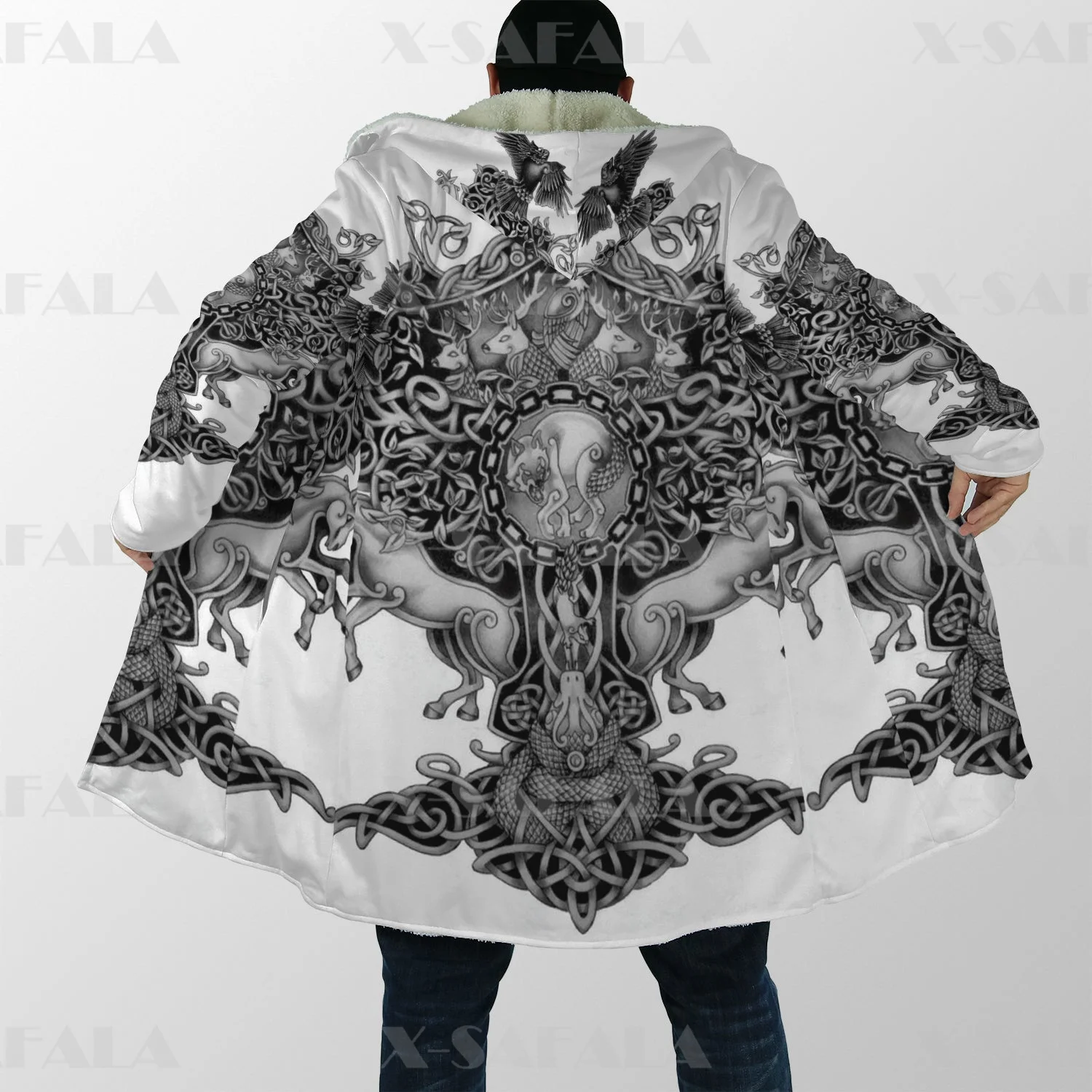 Odin-Tattoo-Symbol-Viking-Armor-Thick-Warm-Hooded-Cloak-for-Men ...