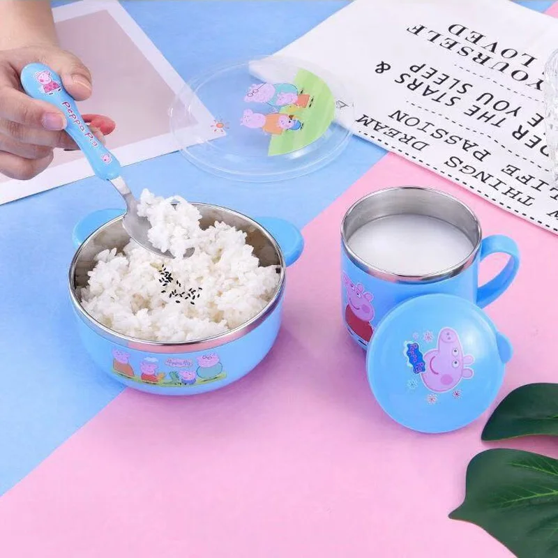 Peppa Pig Boxed 5 Piece Tableware Set Peppa Pig Stainless Steel Rice ...