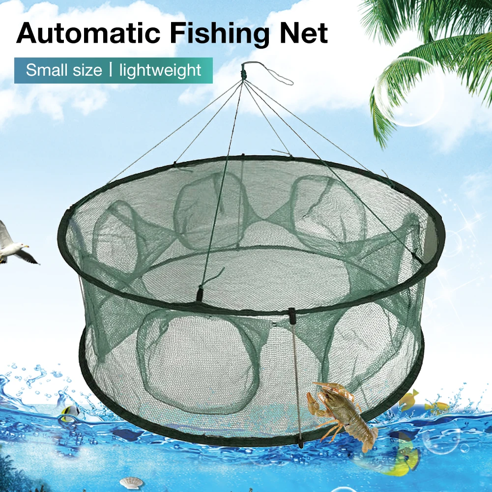 Strengthened-7-Holes-Automatic-Fishing-Net-Shrimp-Cage-Nylon-Foldable ...