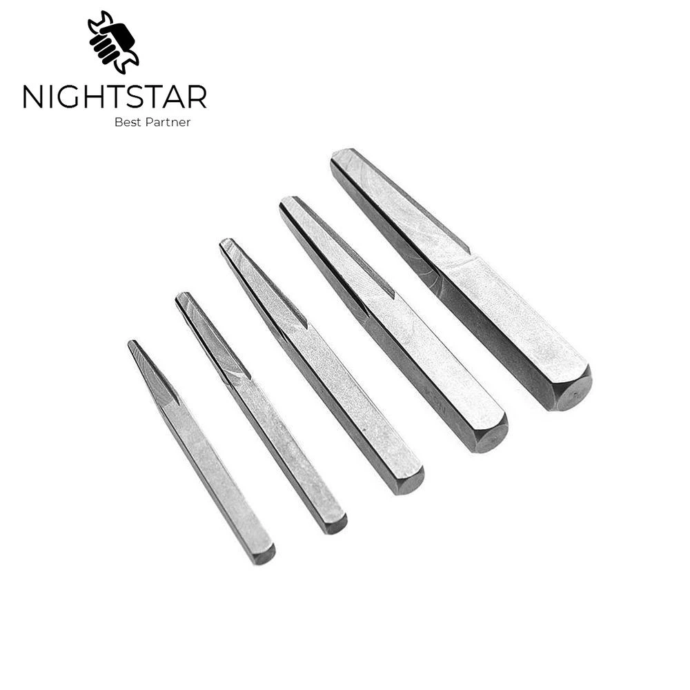 5Pcs Square Screw Extractor Breakage Bolt Extractor Drill Bits Guide ...