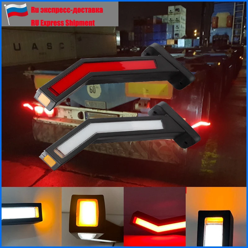 2pcs Waterproof Trailer Led Side Marker Lighting Outline Marker Truck ...
