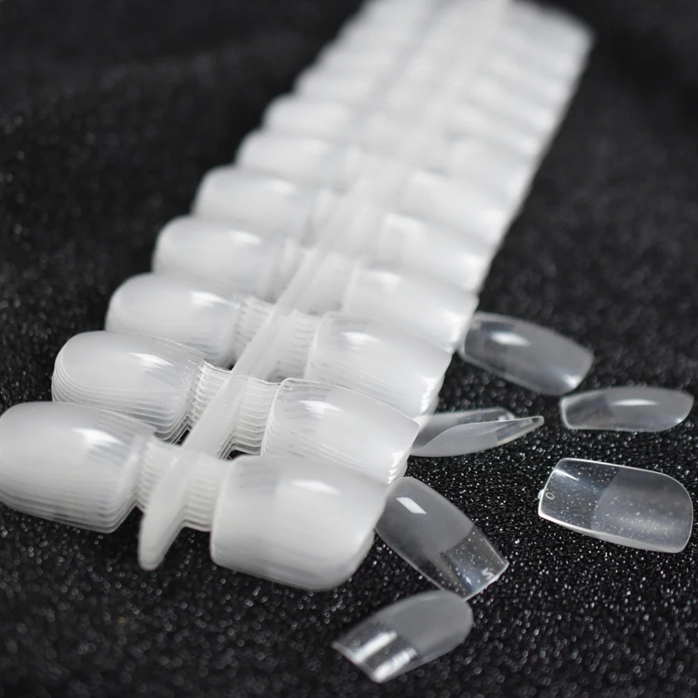 240 шт прозрачные накладные ногти квадратное полное покрытие Средний квадратный пресс для