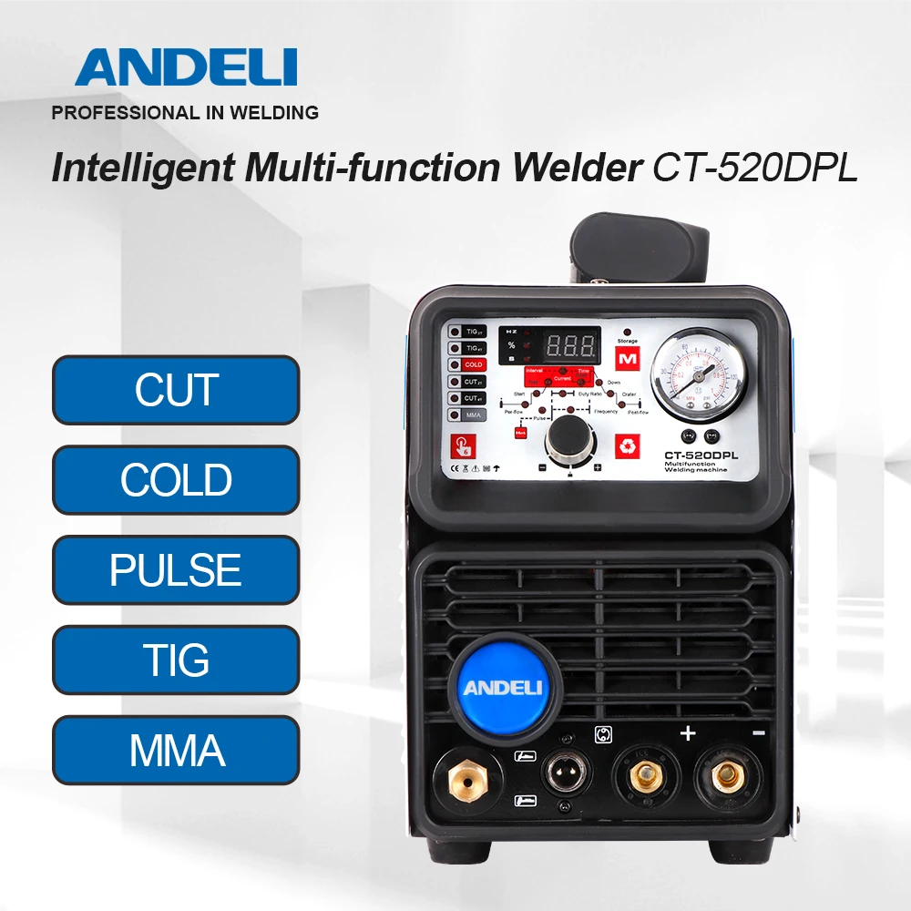 Andeli Tig Welding Machine Ct-520dpl Cut/cold/tig/mma/pulse 5 In 1 220v ...