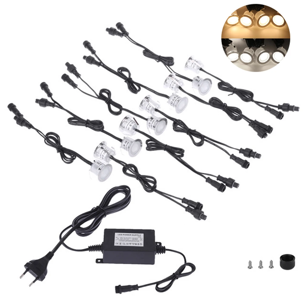 16PCS LED Deck Light IP67 Waterproof Stainless Steel Recessed Stair ...