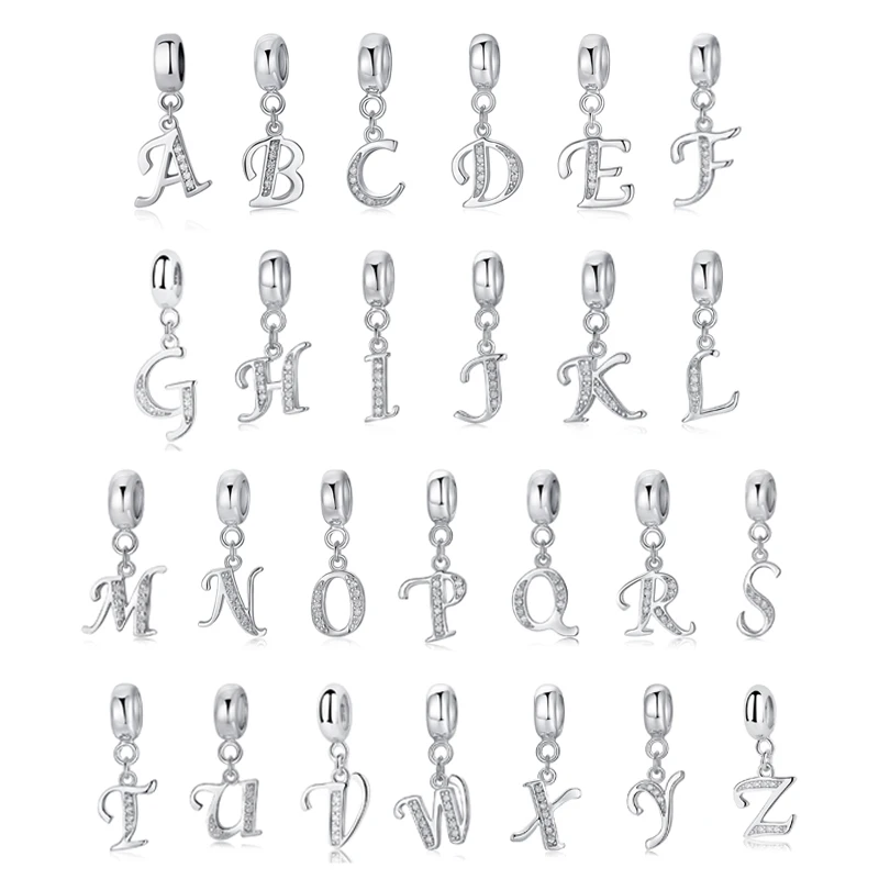 925-Sterling-Silber-Charm-Perle-Vintage-Alphabet-A-Z-Buchstaben-Anh-nger-Charms-passen-Pandora ...