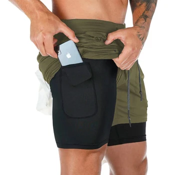 2 in 1 Built in Pocket Men’s Gym Fitness Shorts - Men's Fitness Apparel ...