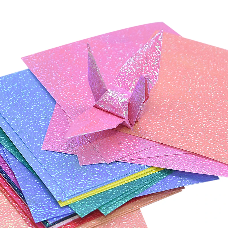 50pcs Multi Size Square Origami Paper Single-sided Glitter Folding ...