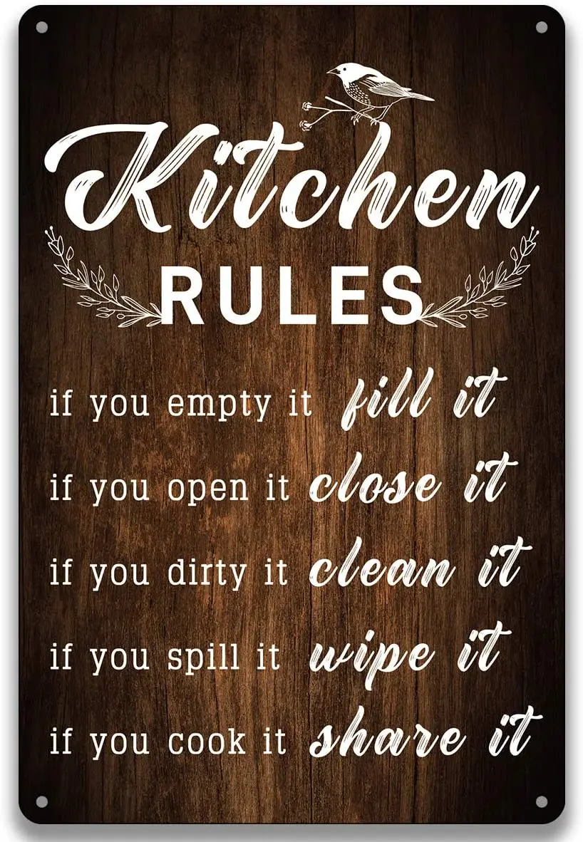 BellowDeer Funny Home Kitchen Wall Decor Vintage Metal Sign Kitchen ...