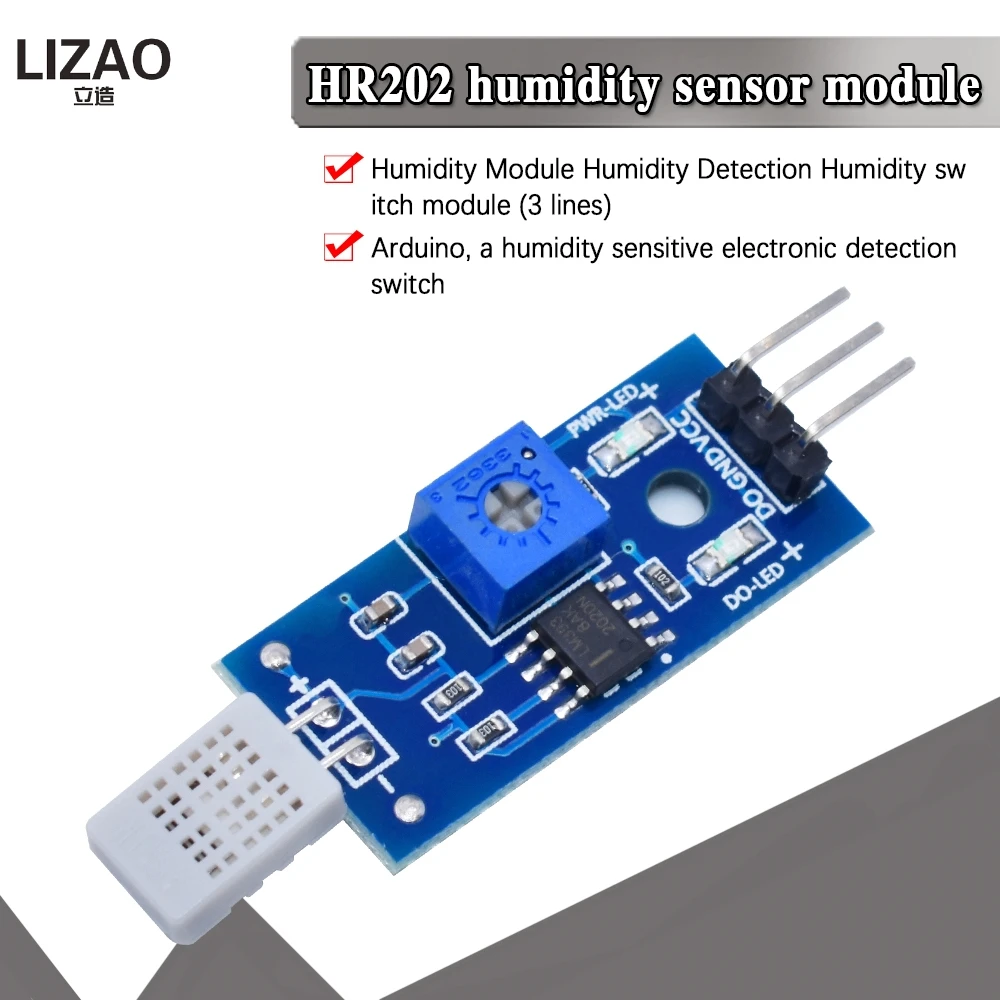 HR202 Humidity Detection Sensor Module DC 3.3V 5V LM393 Chip (3 wire system)|Integrated Circuits ...