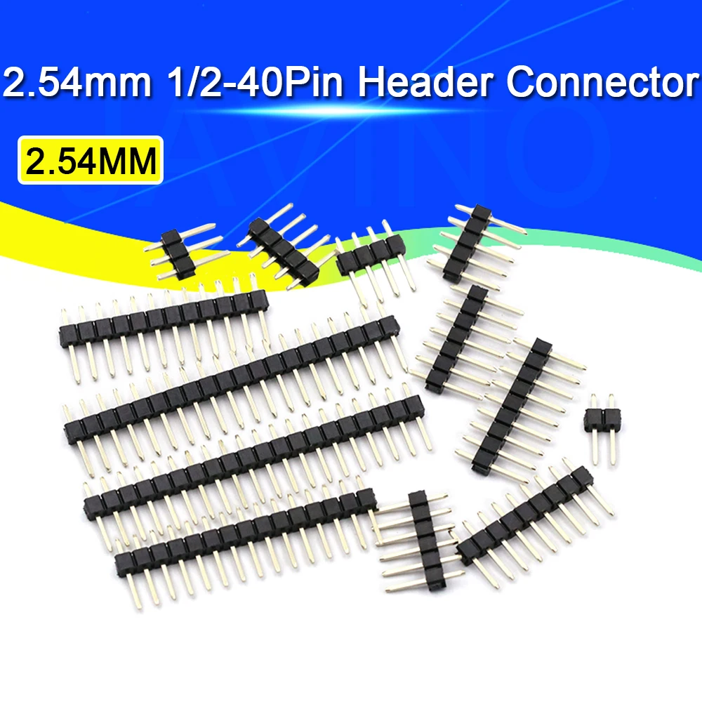 50/20/10Pcs 2.54mm Single Row Male 1/2*40P PCB Board Pin Header ...