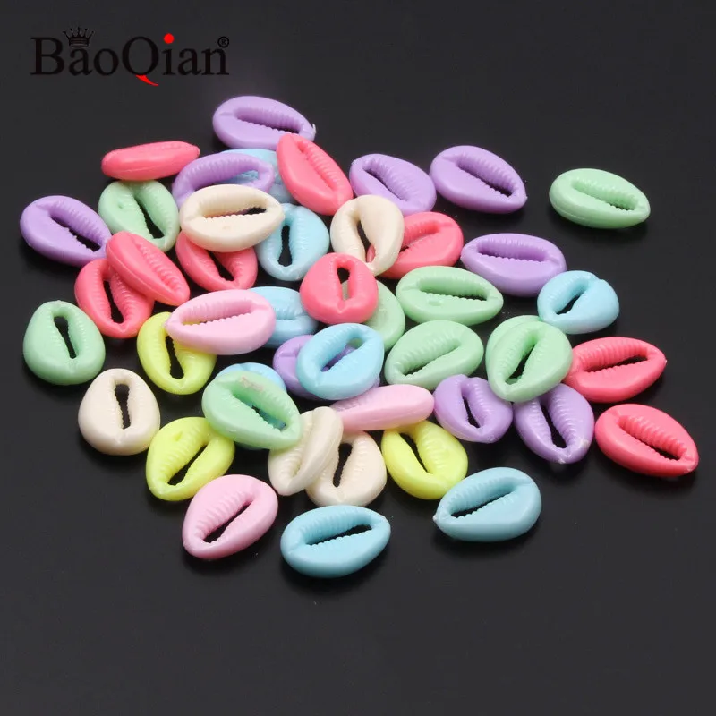 50pcs Mixed Color Plastic Acrylic Sea Shells Coquillage Beach Decor Diy ...