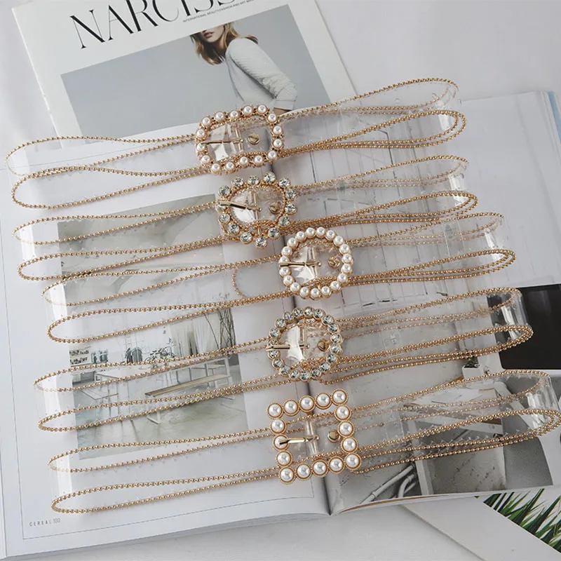 Fashion-Diamond-Pearl-Waist-Belts-New-Design-Transparent-Belt-White ...