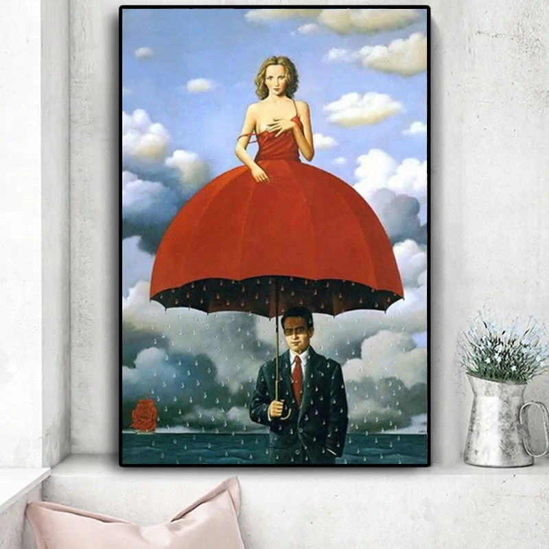 Surrealism Classic Artwork by Rene Magritte Wall Art Printed on Canvas ...