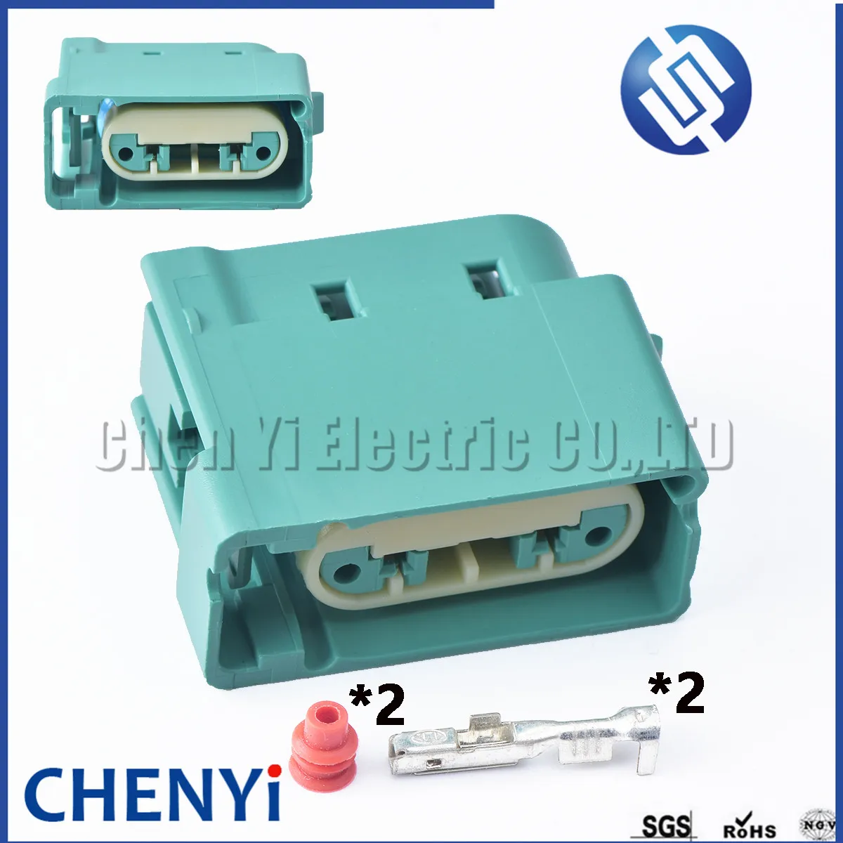 1 Set Green 2 Pin Female Auto Waterproof Connector Headlights Small ...