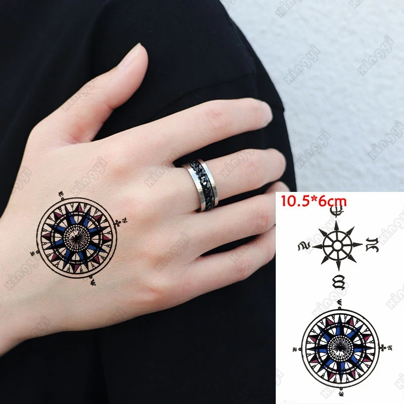 Small Compass Foot Tattoo