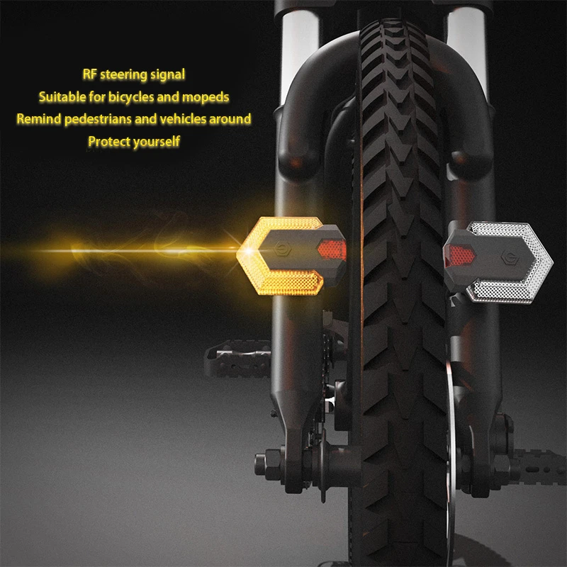 1set Bike Turn Signals Front And Rear Light With Smart Wireless Remote ...
