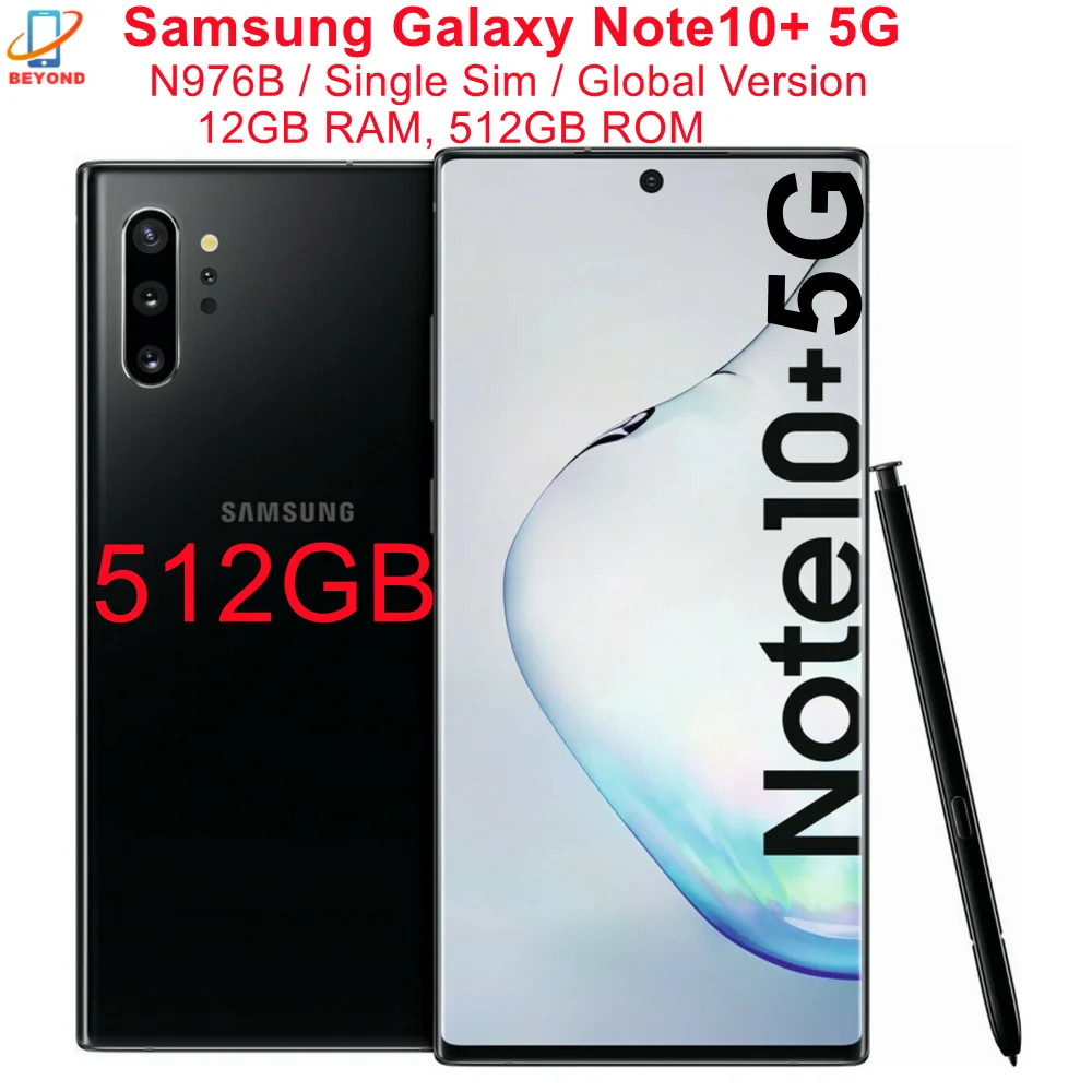 Samsung Galaxy Note10+ Note10 Plus 5G N976B 512GB ROM 12GB RAM Global Version 6.8" Octa Core ...